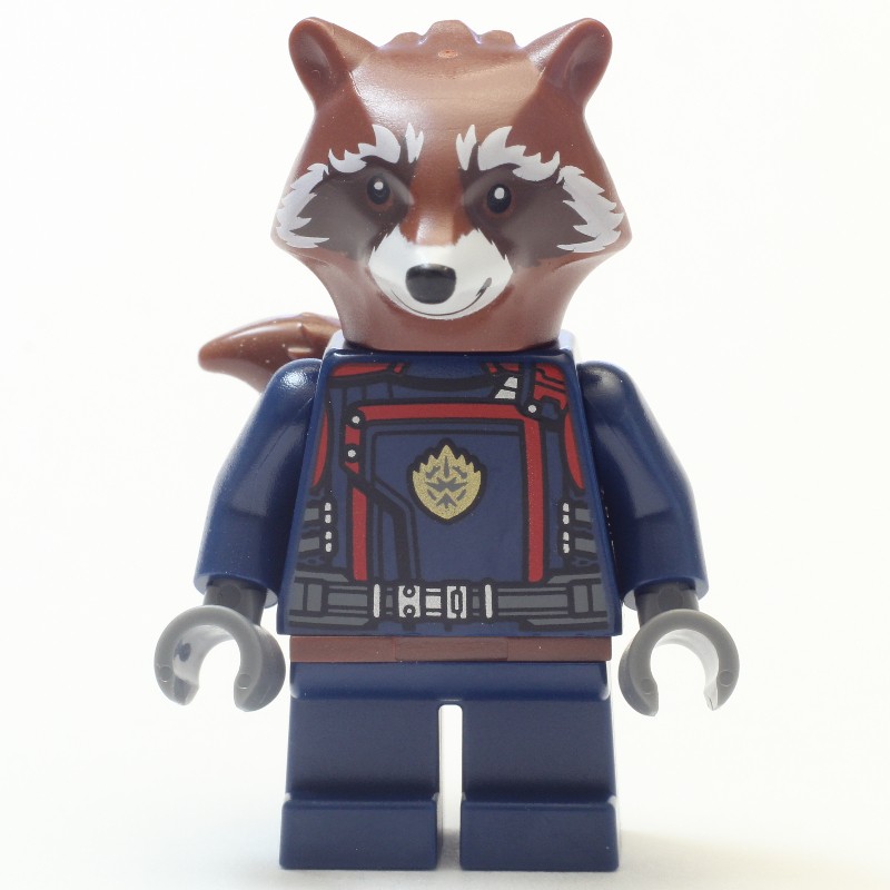 LEGO Set fig-013669 Rocket Raccoon, Dark Blue Outfit, Reddish Brown Fur ...