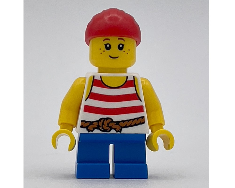 LEGO Set fig-013695 Kid Pirate - Red Striped Shirt, Blue Legs, Red ...