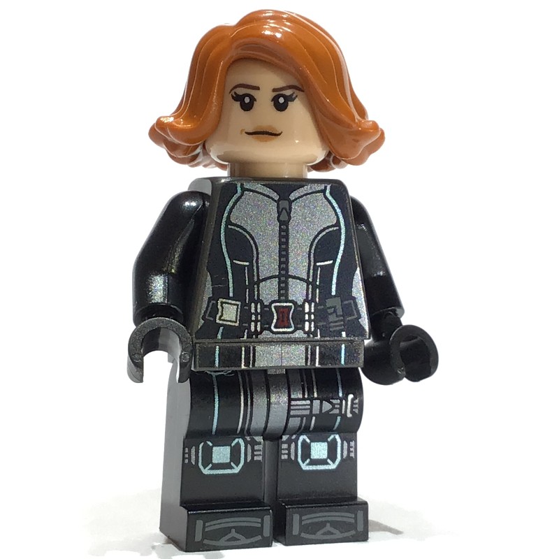 LEGO Set fig-013809 Black Widow, Pearl Dark Gray Jumpsuit, Medium Azure ...