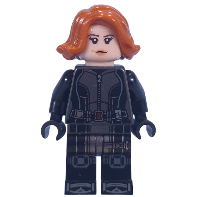 LEGO Set fig-013809 Black Widow, Pearl Dark Gray Jumpsuit, Medium Azure ...