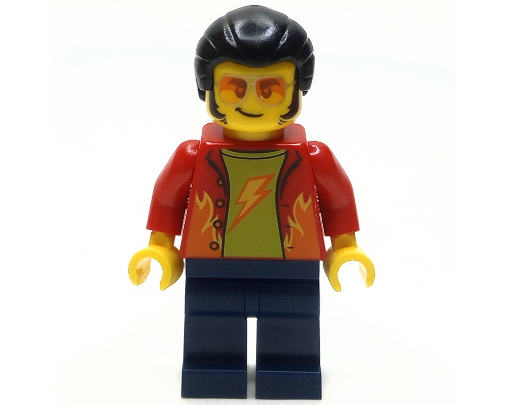 LEGO Set fig-013946 Man, Red Jacket, Dark Blue Legs, Orange Glasses ...