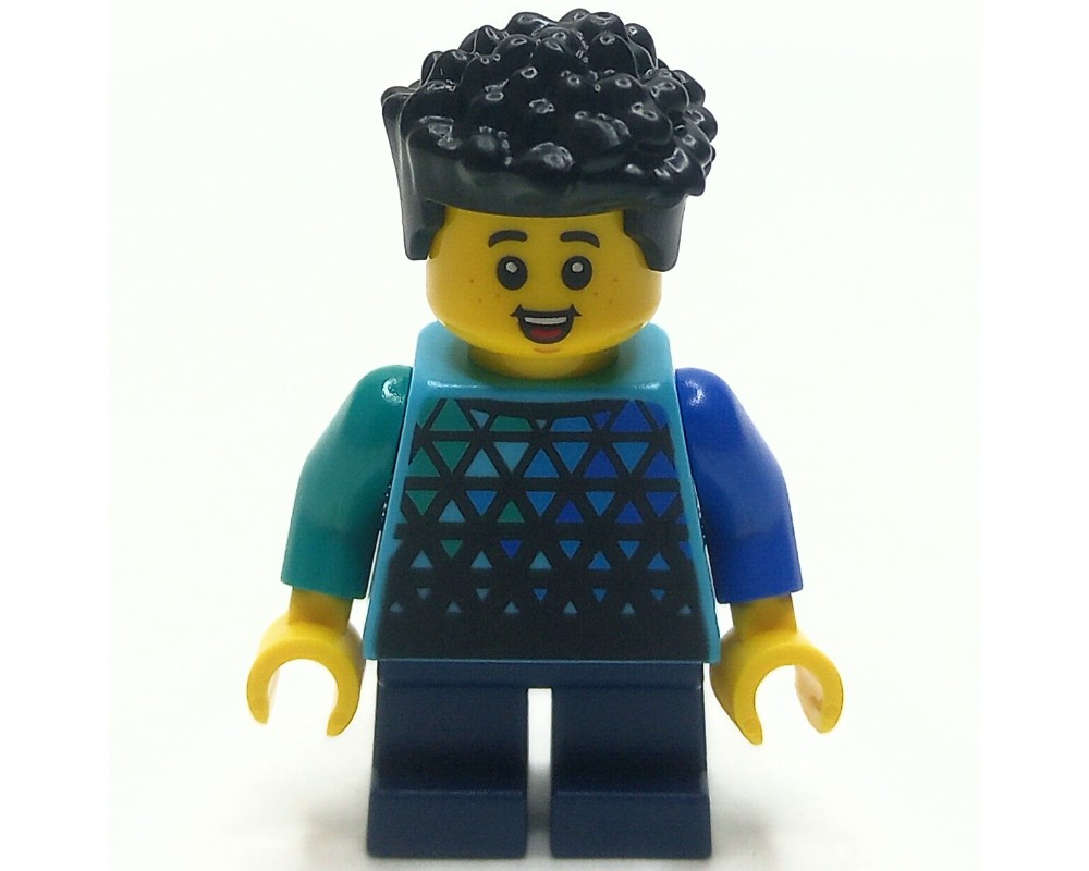 LEGO Set fig-013953 Boy, Medium Azure Torso, Dark Blue Legs ...