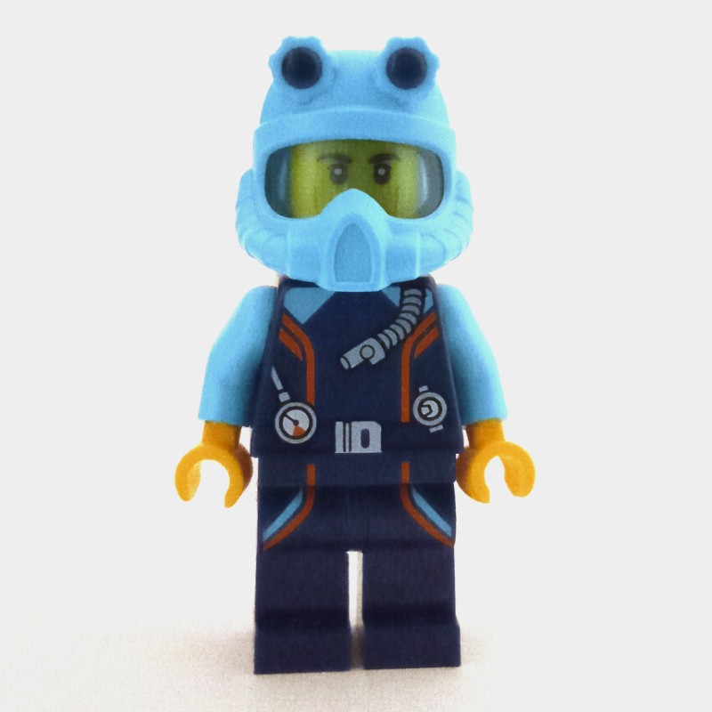 LEGO Set fig-013962 Ocean Explorer Diver, Dark Blue Wetsuit, Medium ...