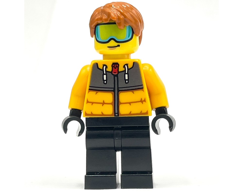 LEGO Set fig-013984 Snow Tuber, Bright Light Orange Jacket, Black Legs ...
