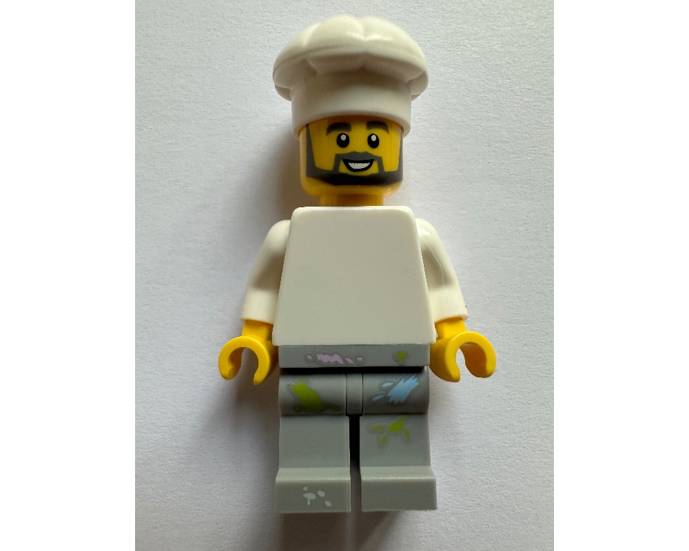 LEGO Set fig-014094 Chef - White Torso, Light Gray Legs, Paint Spots ...