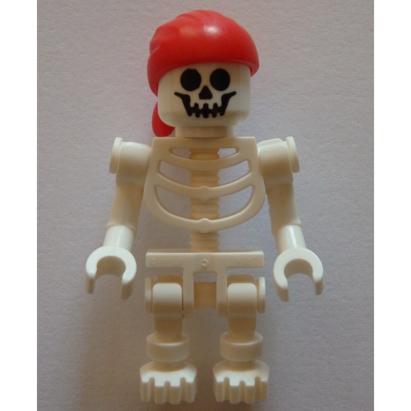 LEGO Set fig-014121 Skeleton, Standard Face, Red Bandana Hat, Bent Arms ...