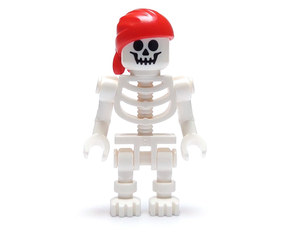 LEGO Set fig-014121 Skeleton, Standard Face, Red Bandana Hat, Bent Arms ...