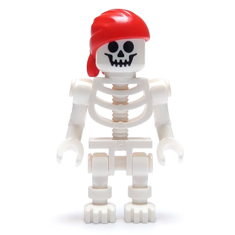 LEGO Set fig-014121 Skeleton, Standard Face, Red Bandana Hat, Bent Arms ...
