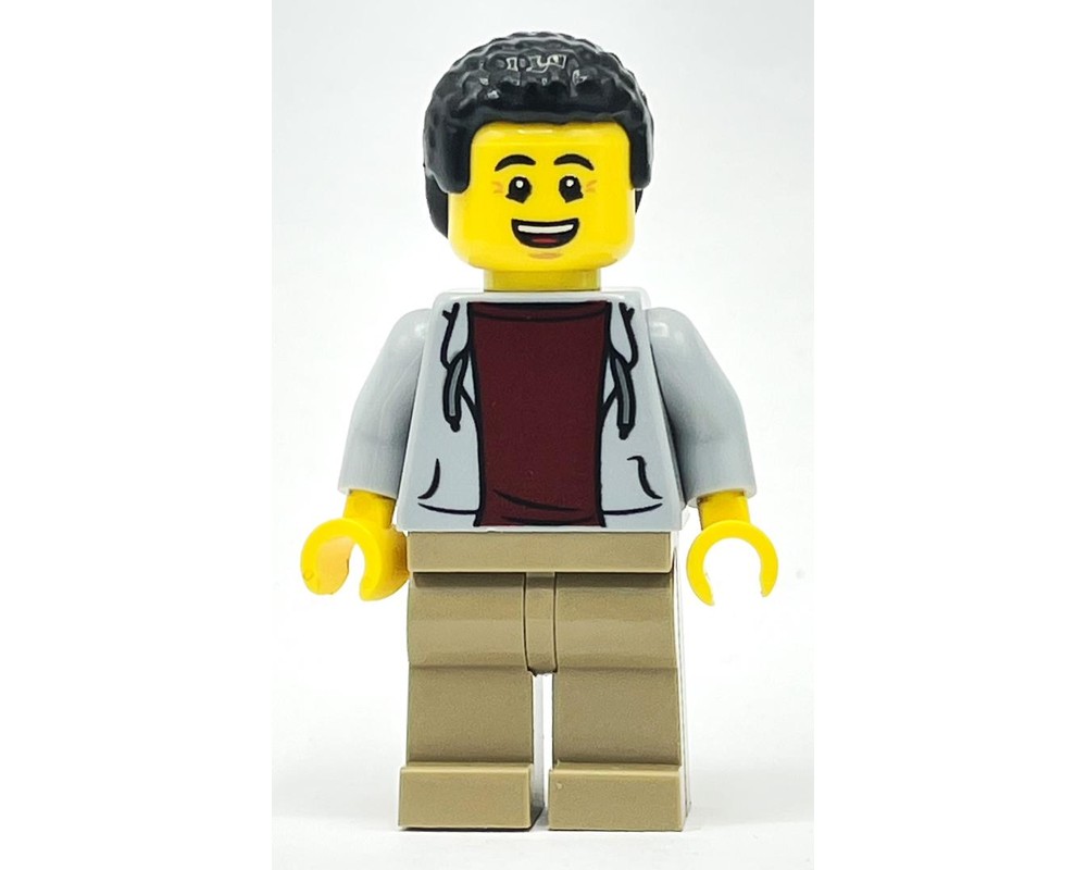 LEGO Set fig-014235 Light Bluish Grey Torso, Dark Tan Legs, Black Hair ...