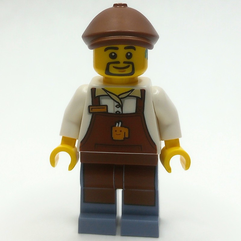 LEGO Set fig-014242 White Torso, Reddish Brown Apron, Sand Blue Legs ...