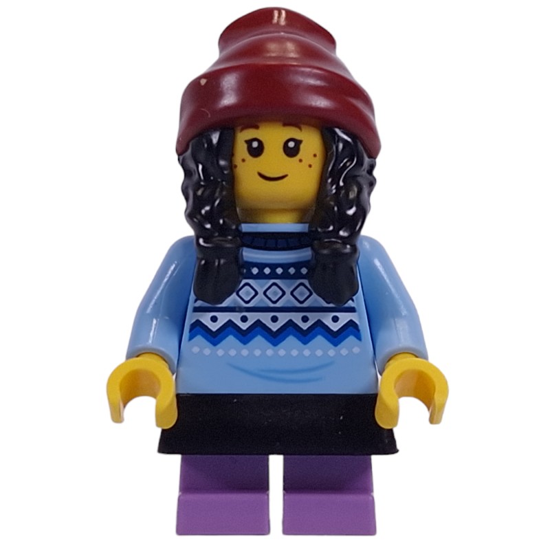 LEGO Set fig-014279 Kid, Bright Light Blue Torso, Black Dress, Medium ...