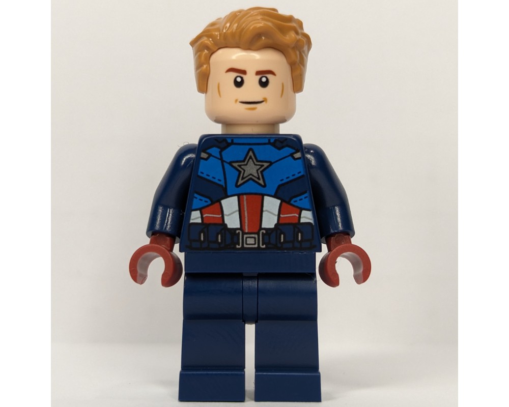 LEGO Set fig-014284 Captain America with Dark Blue Suit, Hair ...