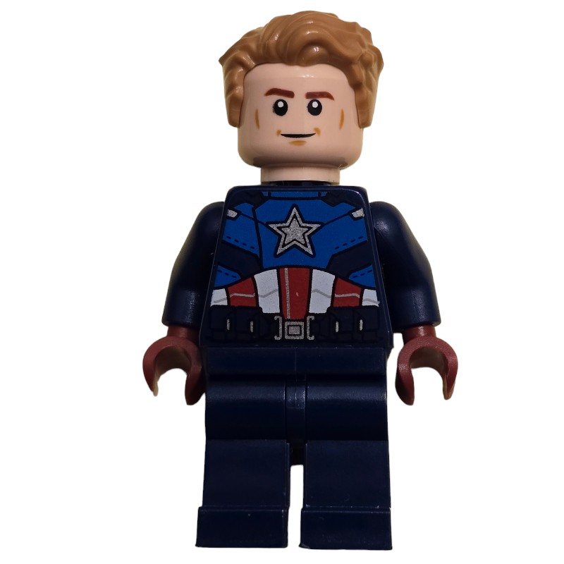 LEGO Set fig-014284 Captain America with Dark Blue Suit, Hair ...