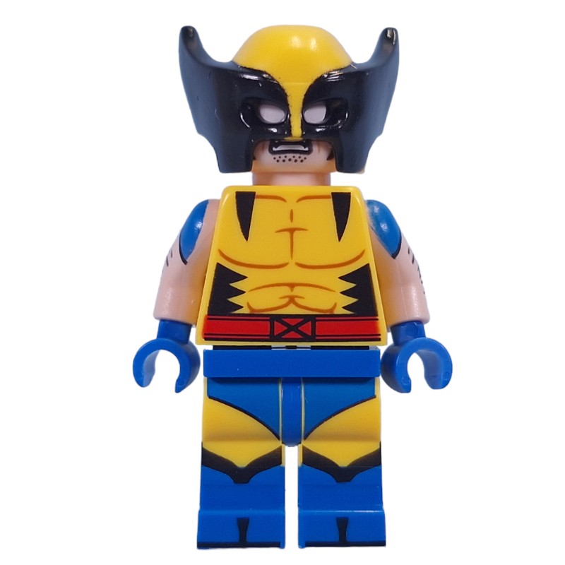 LEGO Set fig-014366 Wolverine, Mask, Yellow X-Men Suit, Printed Arms ...