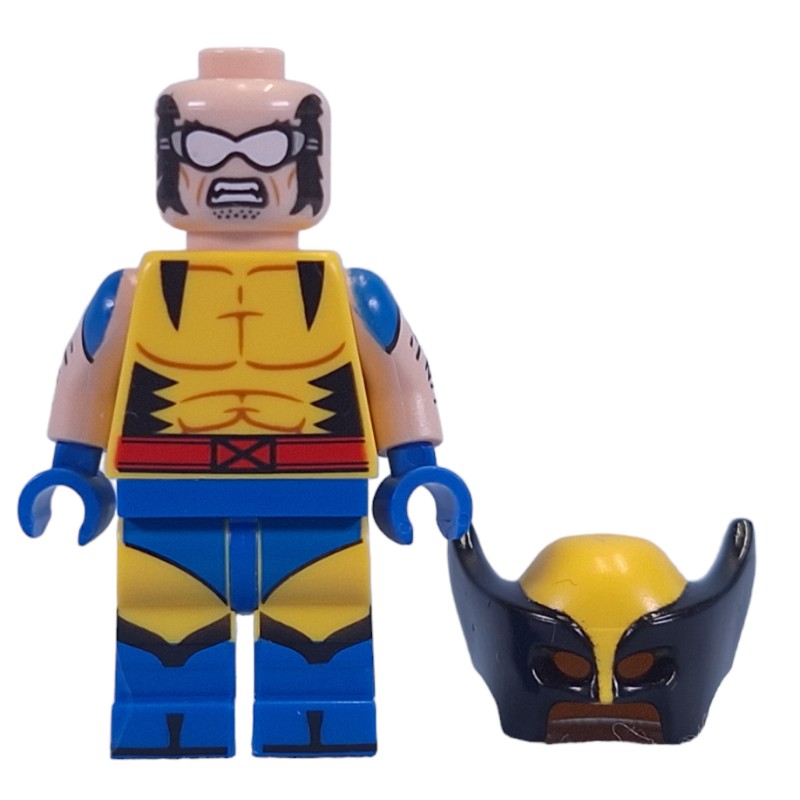 LEGO Set fig-014366 Wolverine, Mask, Yellow X-Men Suit, Printed Arms ...