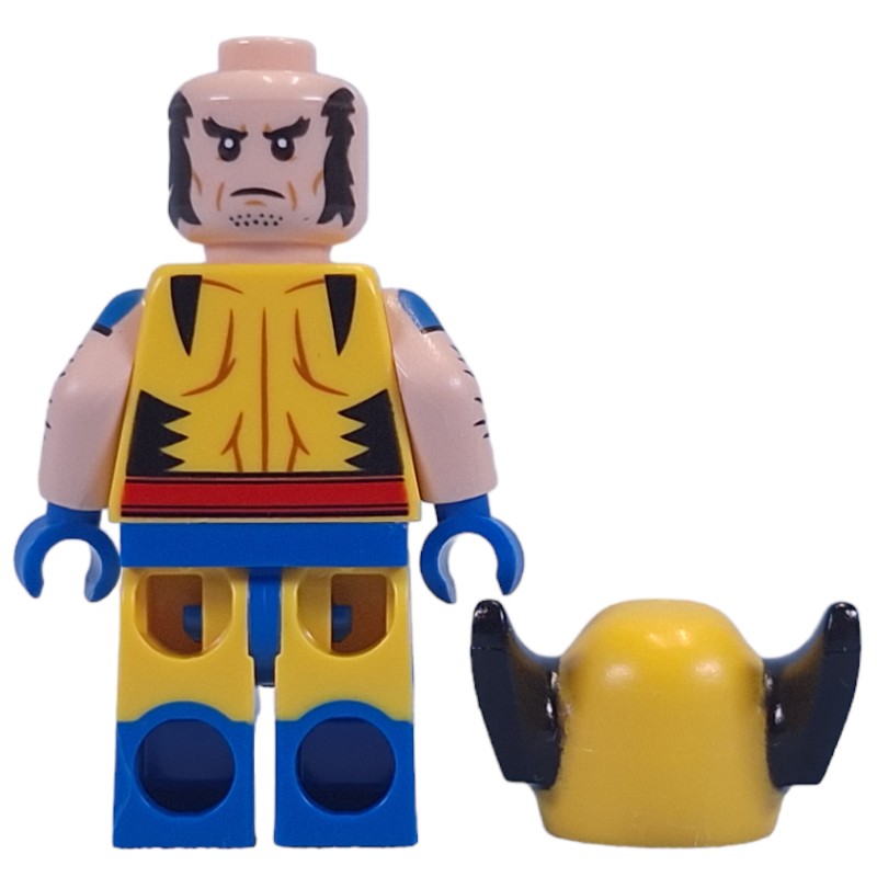LEGO Set fig-014366 Wolverine, Mask, Yellow X-Men Suit, Printed Arms ...
