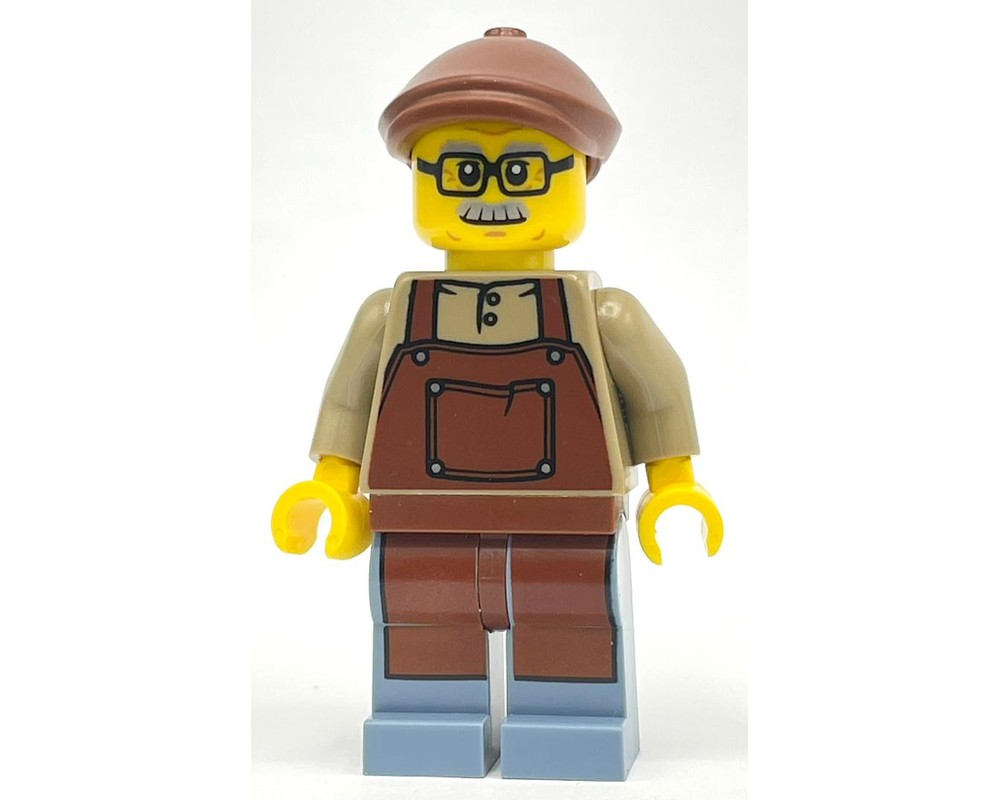 LEGO Set fig-014385 Man, Dark Tan Shirt with Reddish Brown Apron ...