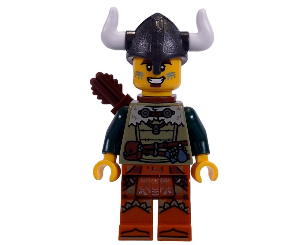 LEGO Set fig-014394 Viking, Olive Green Shirt, Helmet with Horns ...