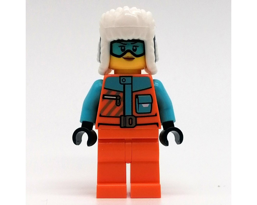 LEGO Set fig-014418 Arctic Explorer, Orange Suit, Dark Blue Ushanka ...