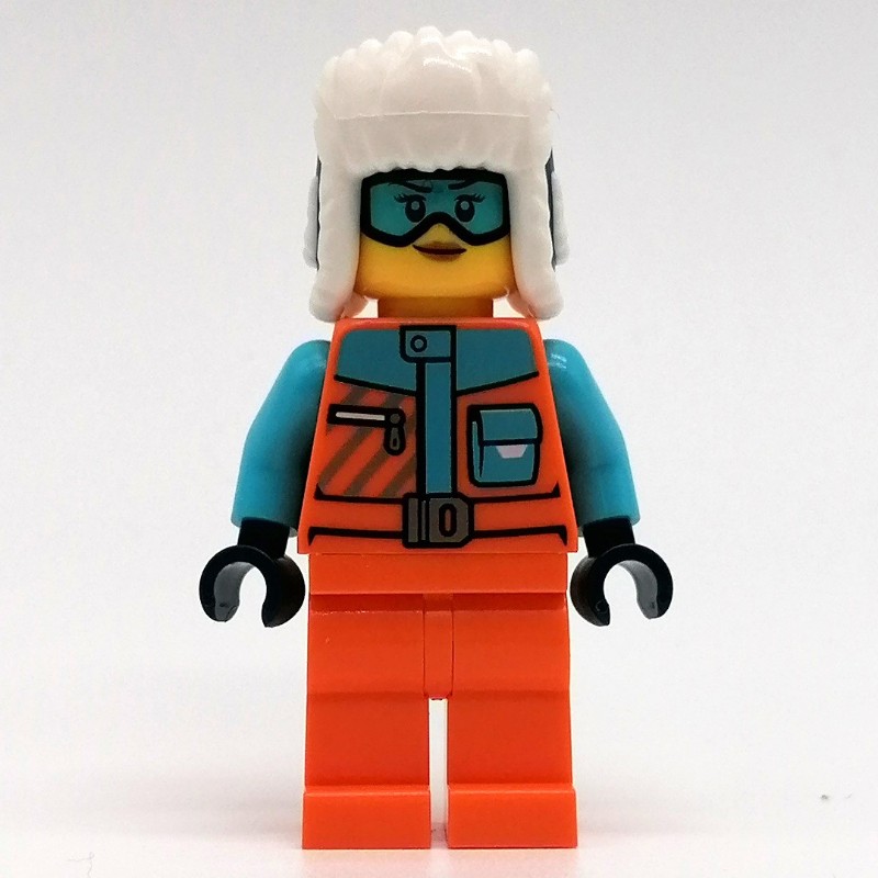 LEGO Set fig-014418 Arctic Explorer, Orange Suit, Dark Blue Ushanka ...