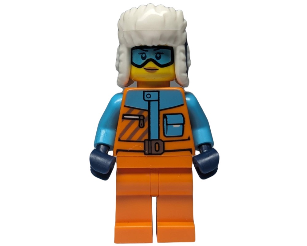 LEGO Set fig-014418 Arctic Explorer, Orange Suit, Dark Blue Ushanka ...