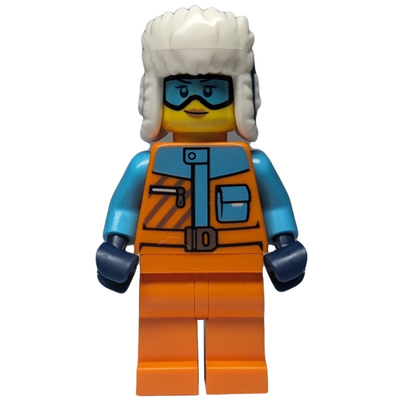 LEGO Set fig-014418 Arctic Explorer, Orange Suit, Dark Blue Ushanka ...