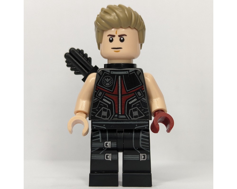 LEGO Set fig-014437 Hawkeye, Dark Tan Hair, Dark Red Hand | Rebrickable ...