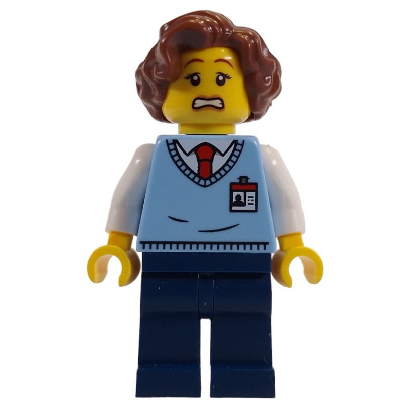 LEGO Set fig-014460 Museum Employee, Reddish Brown Hair | Rebrickable ...