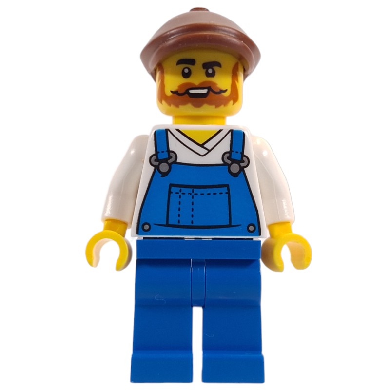LEGO Set fig-014463 Window Cleaner, Blue Overall, Reddish Brown Cap ...