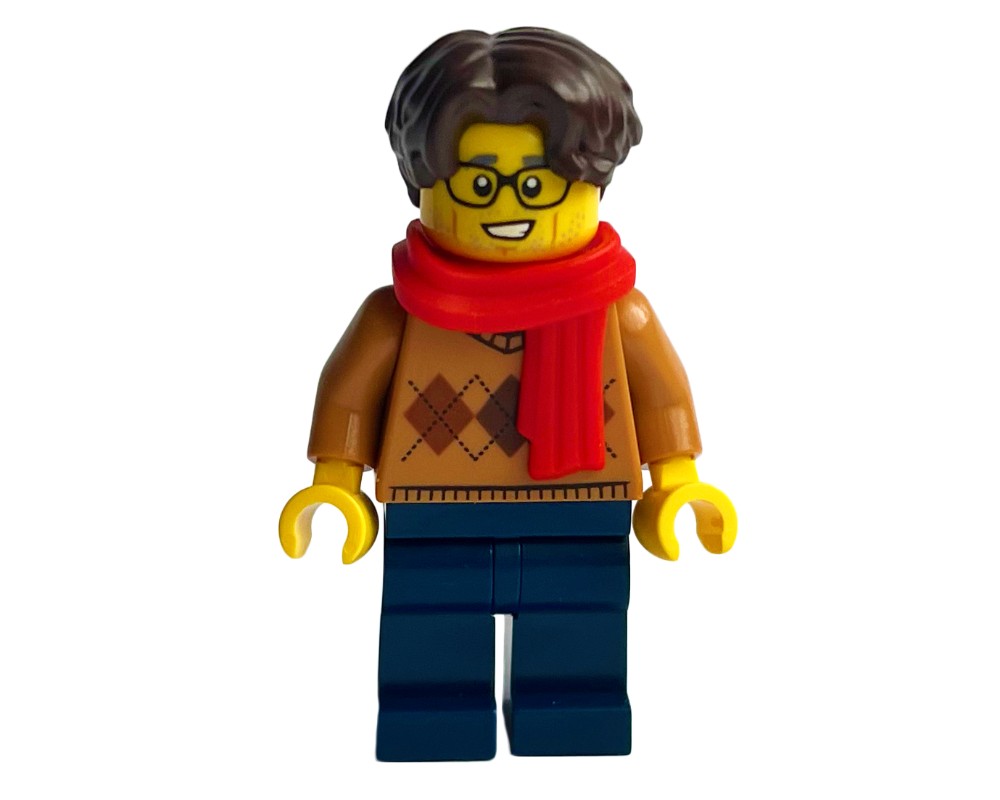 LEGO Set fig-014484 Medium Nougat Torso, Dark Blue Legs, Dark Brown ...