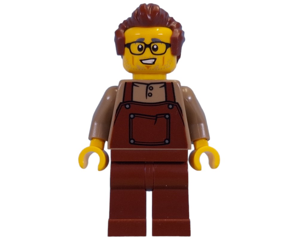 LEGO Set fig-014486 Dark Tan Torso, Reddish Brown Overall, Reddish ...