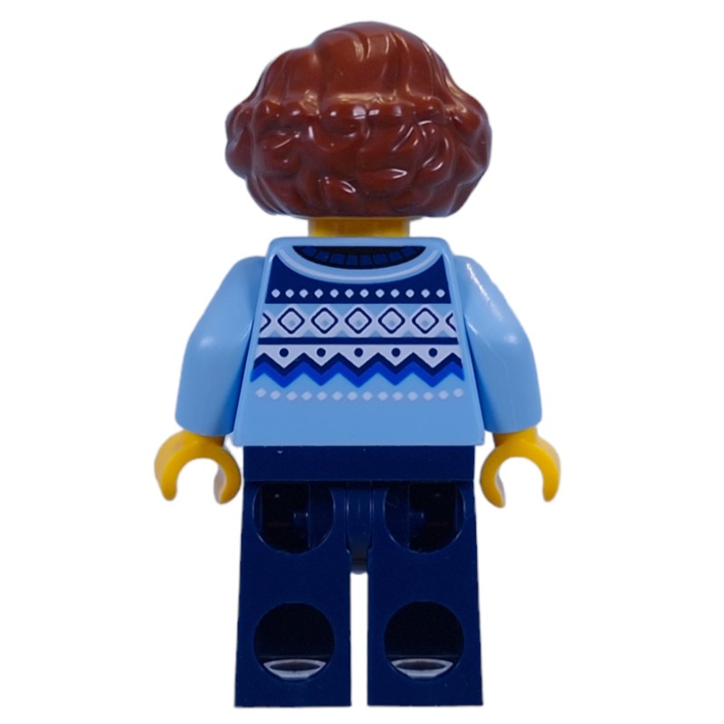 LEGO Set fig-014487 Bright Light Blue Torso, Dark Blue Legs, Reddish ...