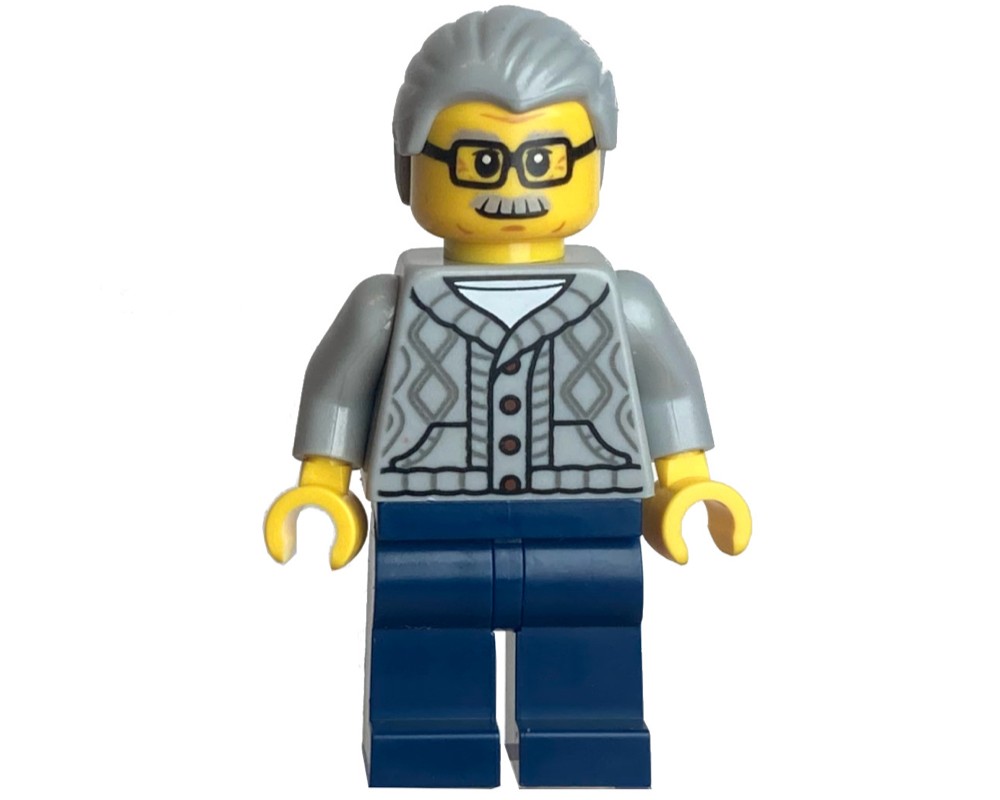 LEGO Set fig-014500 Light Bluish Grey Torso, Dark Blue Legs, Light ...