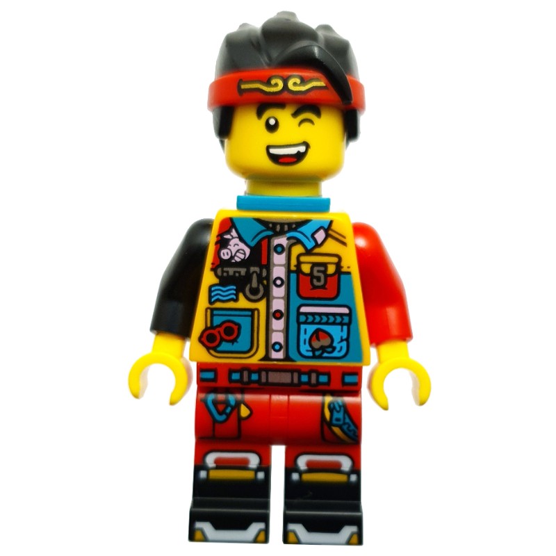 LEGO Set fig-014541 Monkie Kid, Dark Turquoise Neck Bracket, Winking ...