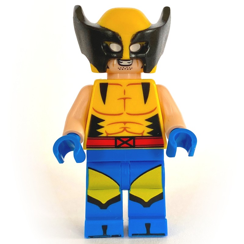 LEGO Set fig-014565 Wolverine, Mask, Yellow X-Men Suit, Plain Arms ...