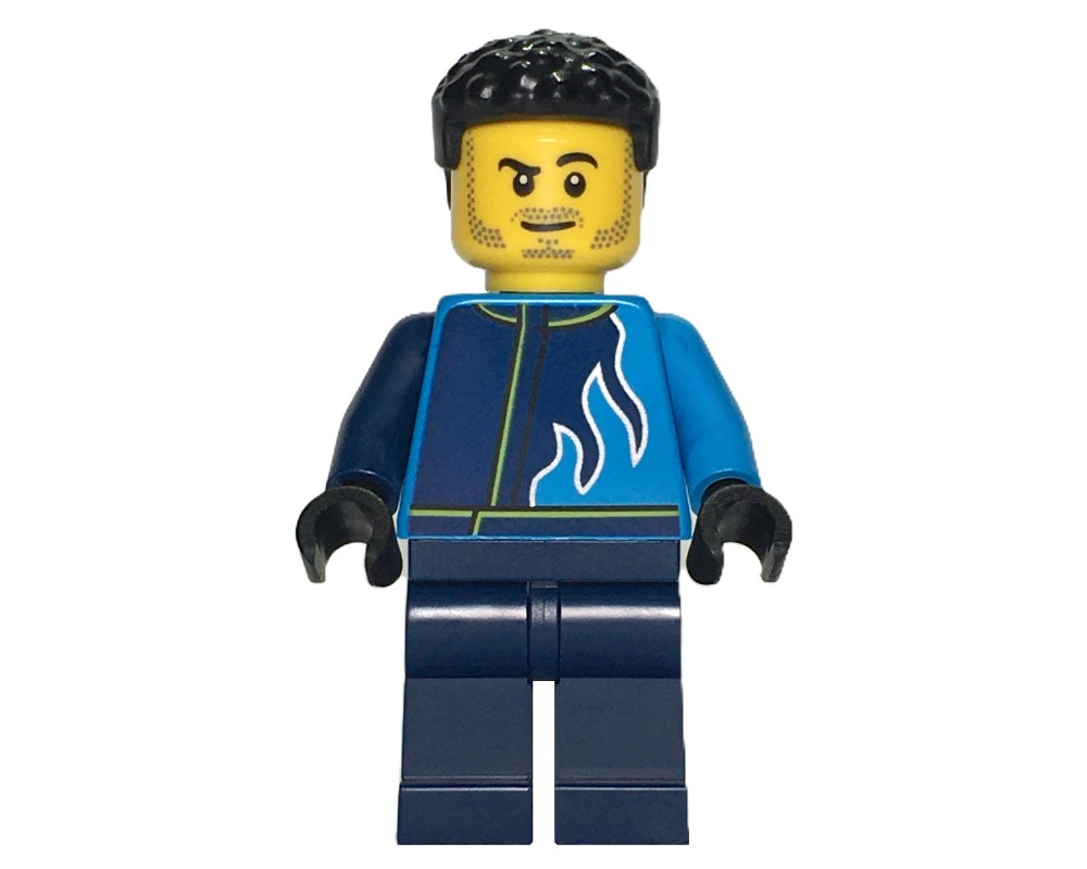 LEGO Set fig-014628 Race Driver, Dark Blue and Dark Azure Racing Suit ...