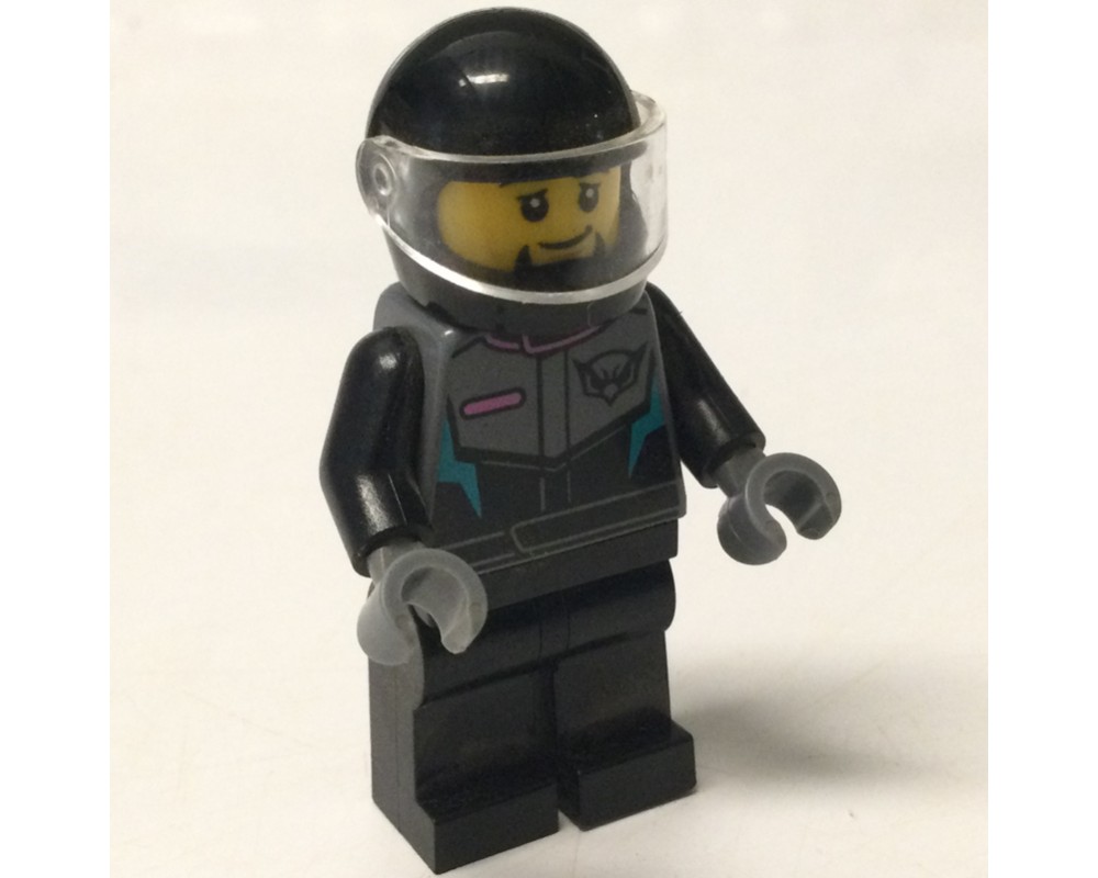 LEGO Set fig-014631 Race Driver, Black Racing Suit and Helmet with ...