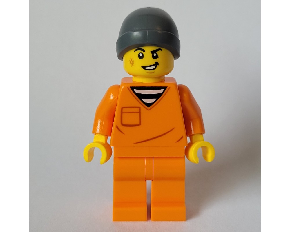 LEGO Set fig-014685 Criminal, Orange Suit, Dark Bluish Grey Beanie ...