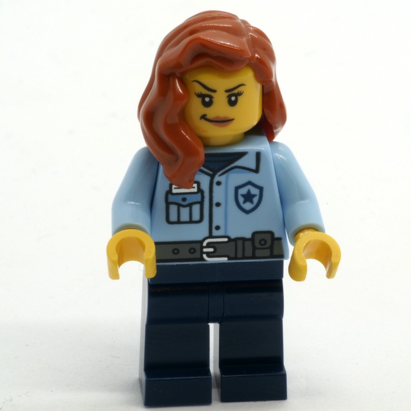 LEGO Set fig-014695 Police Officer - Bright Light Blue Torso, Dark Blue ...