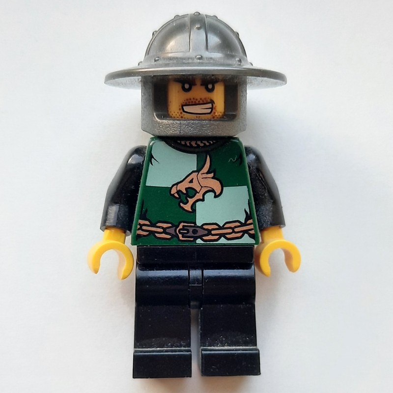 LEGO Set fig-014713 Dragon Knight, Dark Green, Wide Brim Helmet, Angry ...