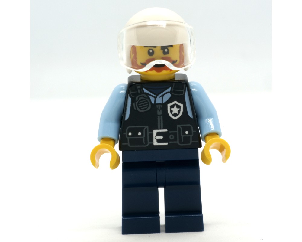 LEGO Set fig-014718 Police Officer, Pilot - Black Torso, Dark Blue Legs ...