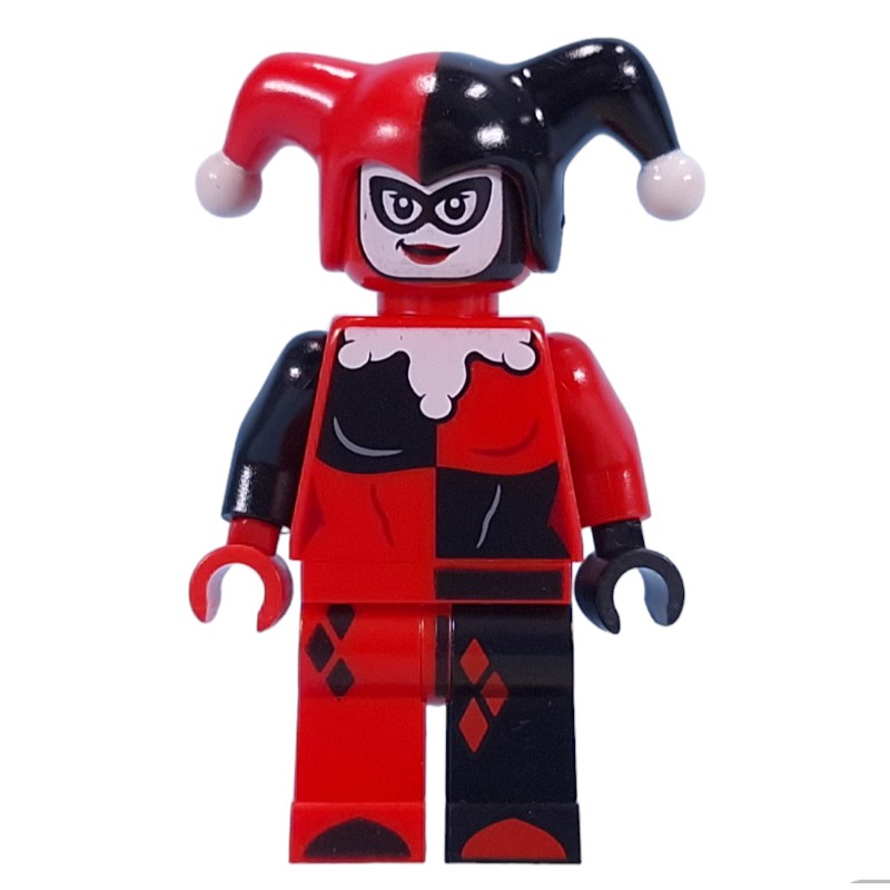 LEGO Set fig-014859 Harley Quinn in Jester Outfit, Red Head ...