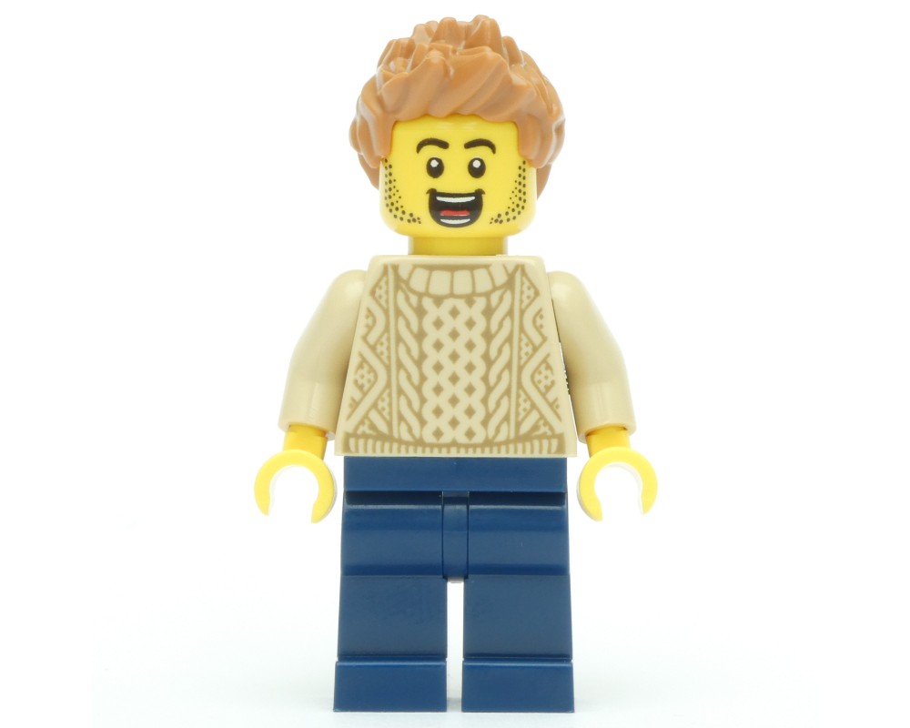 LEGO Set fig-014967 Tan Torso, Dark Blue Legs, Medium Nougat Hair ...