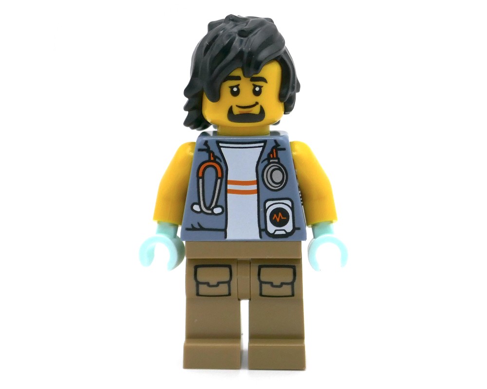 LEGO Set fig-015198 Vet, Sand Blue Jacket, Dark Tan Legs, Black Hair ...