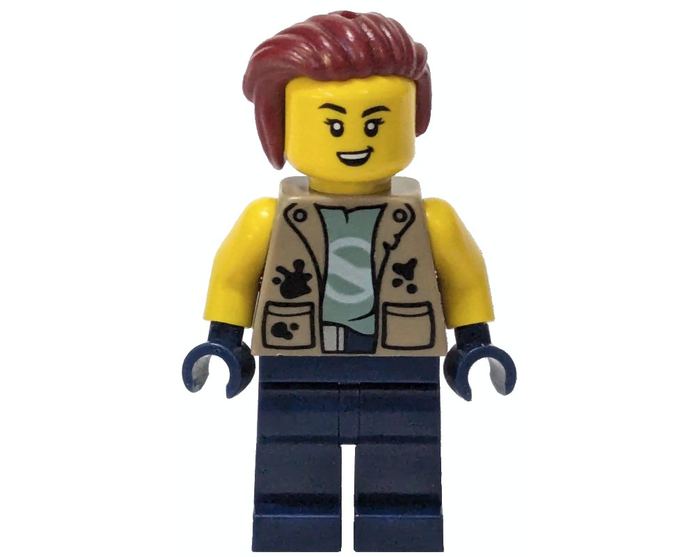 LEGO Set fig-015200 Mechanic, Iris Icicle, Dark Tan Jacket, Dark Blue ...