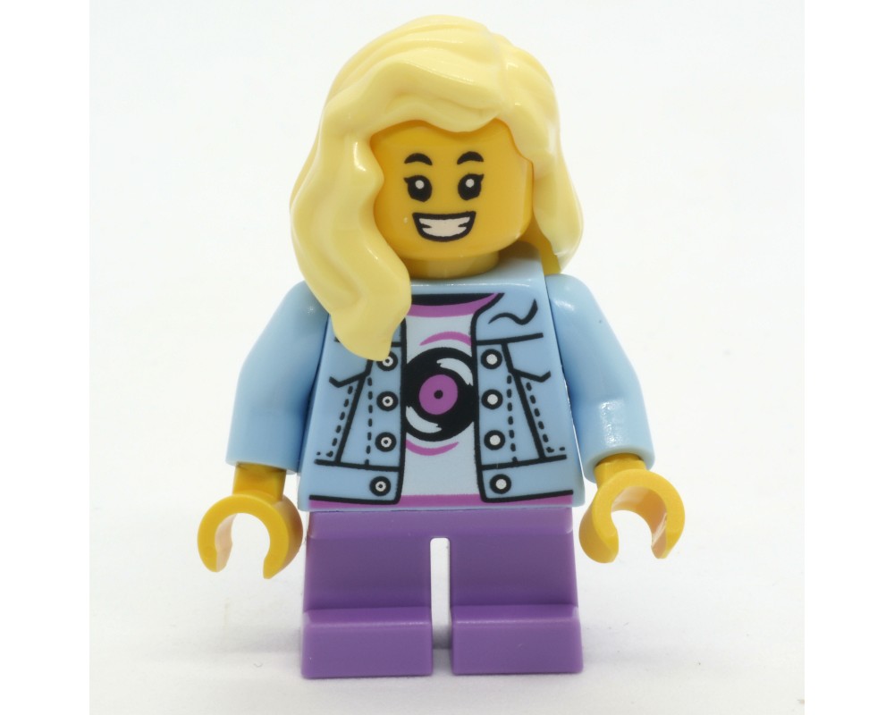LEGO Set fig-015211 Girl, Bright Light Blue Jacket, Short Medium ...