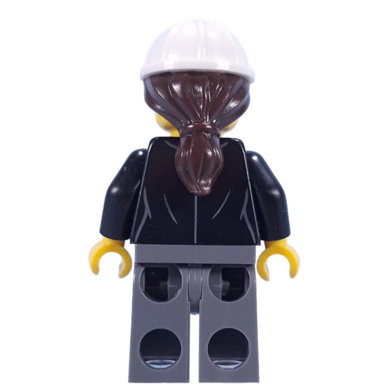 LEGO Set fig-015232 Construction Supervisor, Black Jacket, White Hard ...