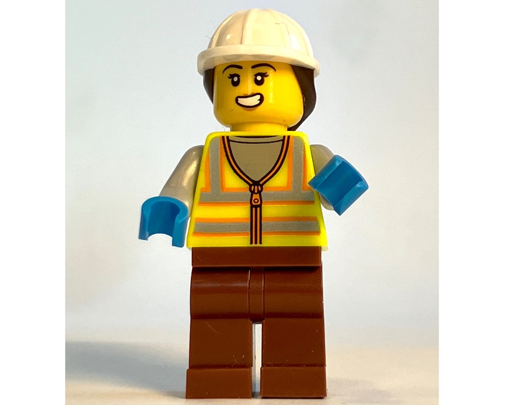 LEGO Set fig-015245 Harbor Worker, Vibrant Yellow Safety Vest, Reddish ...