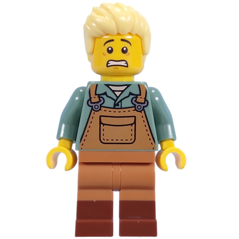 LEGO Set fig-015621 Gardener, Sand Blue Torso, Medium Nougat Apron ...