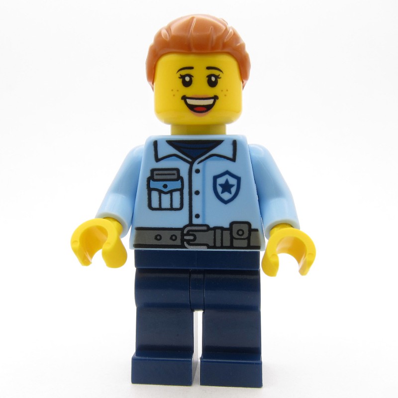 LEGO Set fig-015982 Police Officer, Bright Light Blue Torso, Dark Blue ...